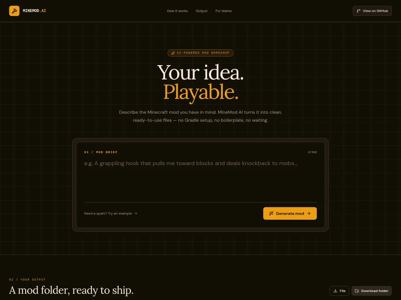 MineMod AI Generator