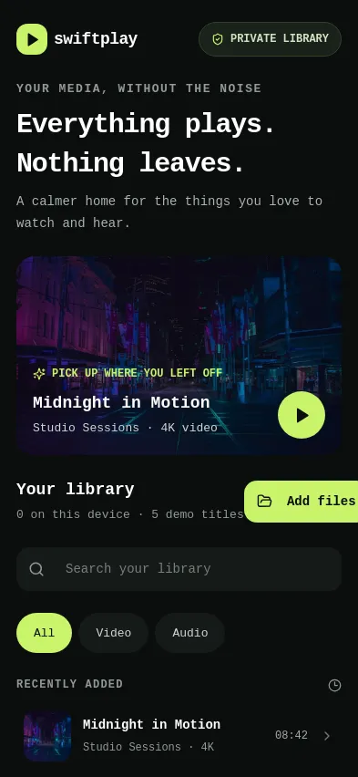 SwiftPlay Media Player