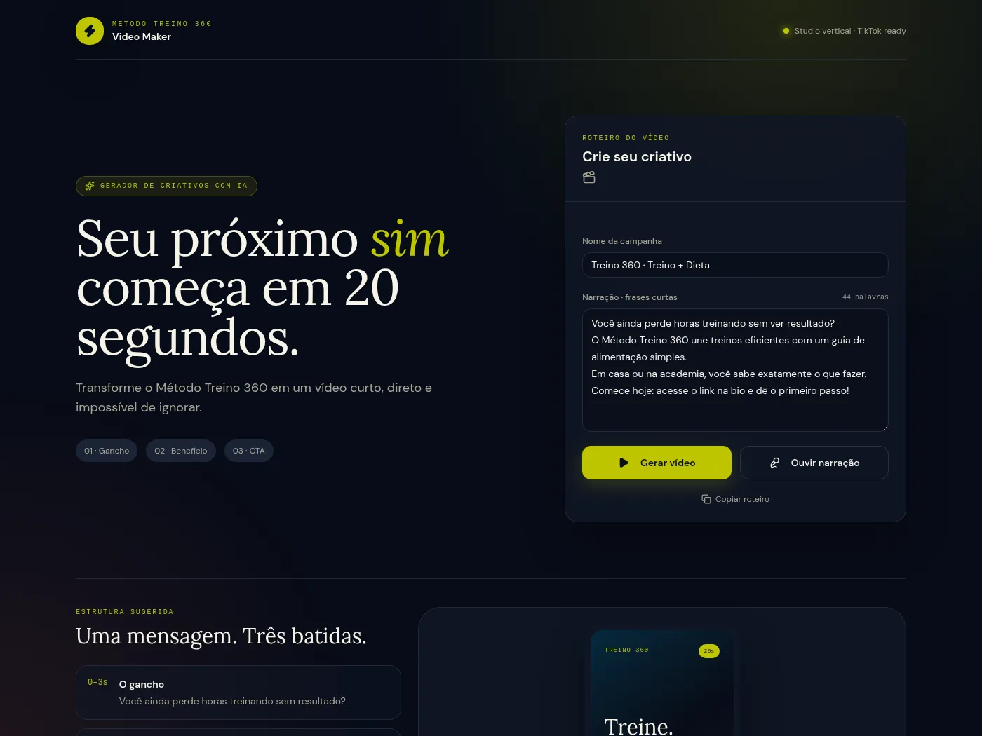 Método Treino 360 Video Maker