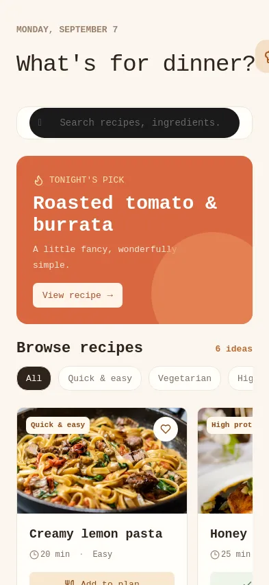 QuickMeal Planner