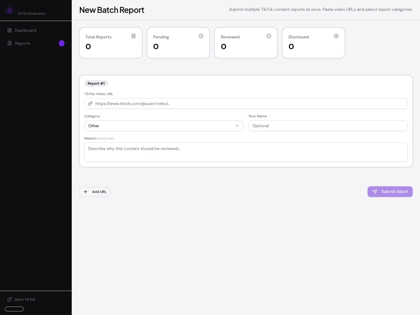 TikTok Report Streamliner