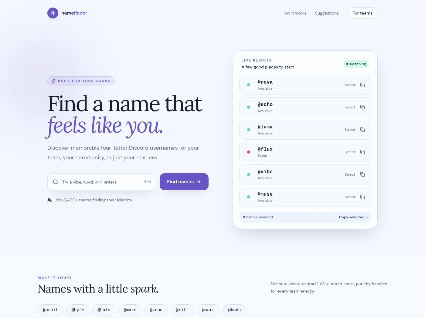 Discord Name Finder