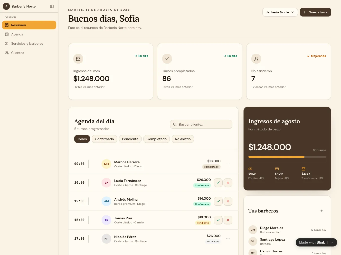 Barbería Booking Suite
