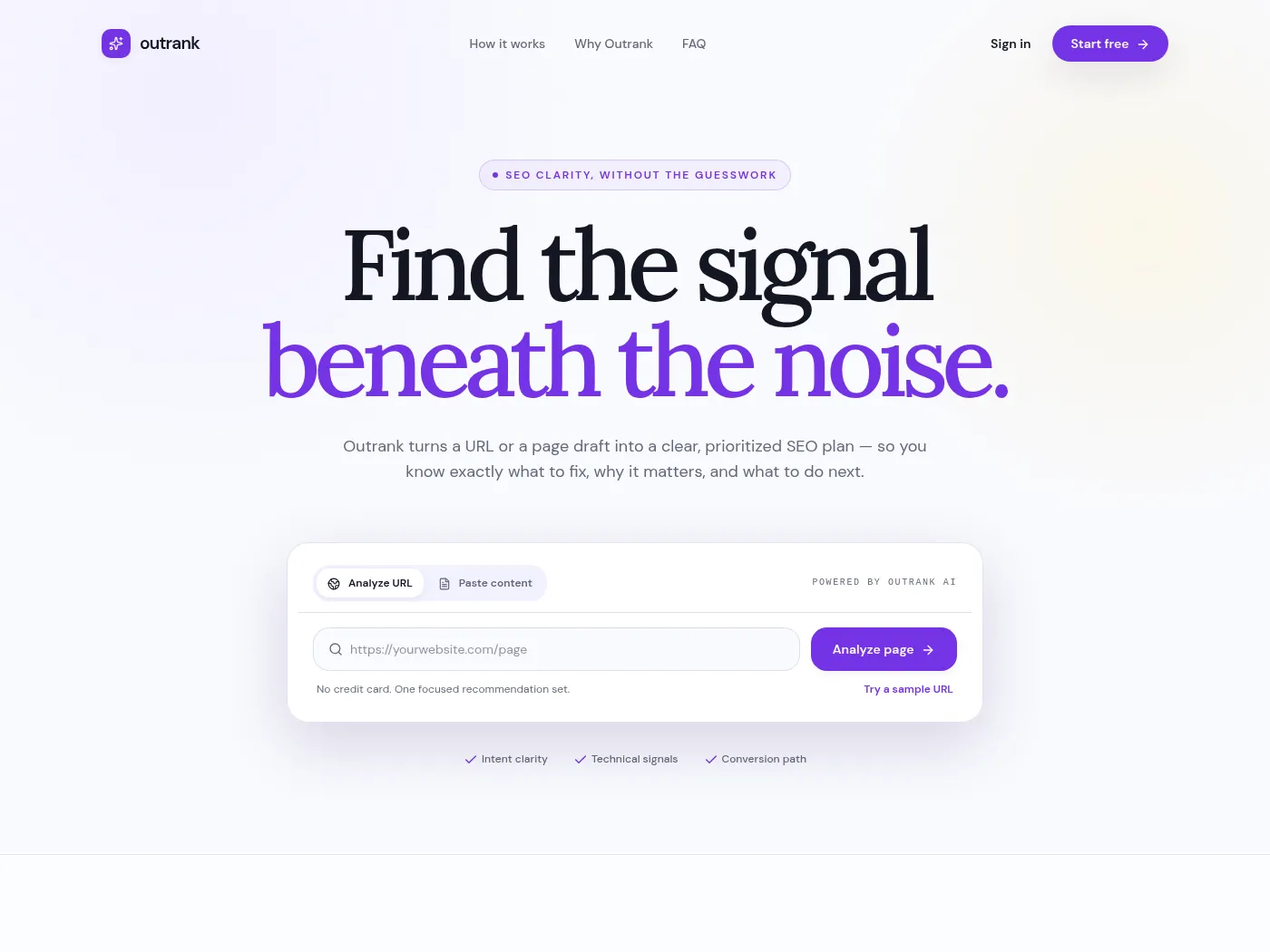 Outrank AI SEO Analyzer