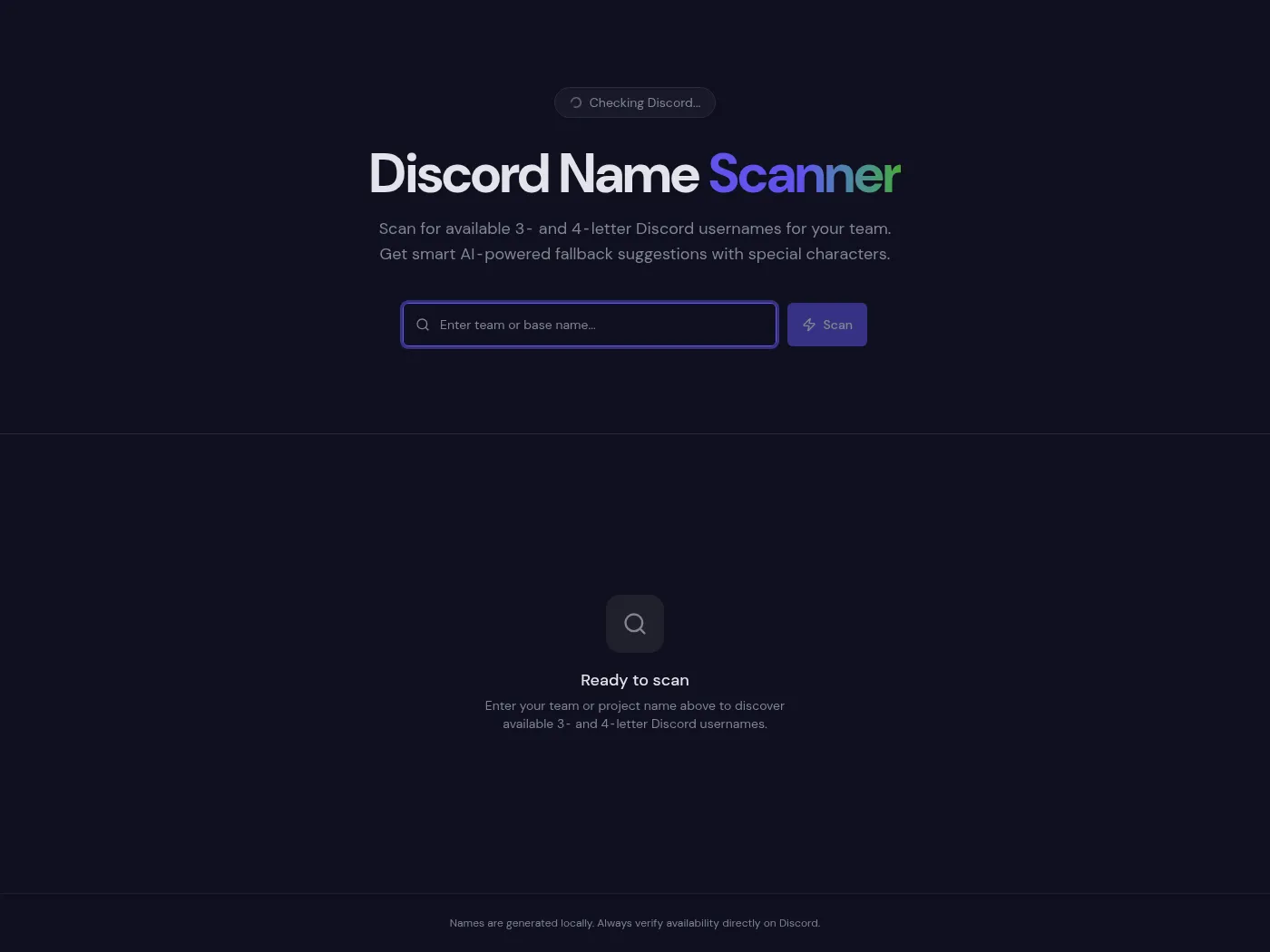 Discord Name Scanner