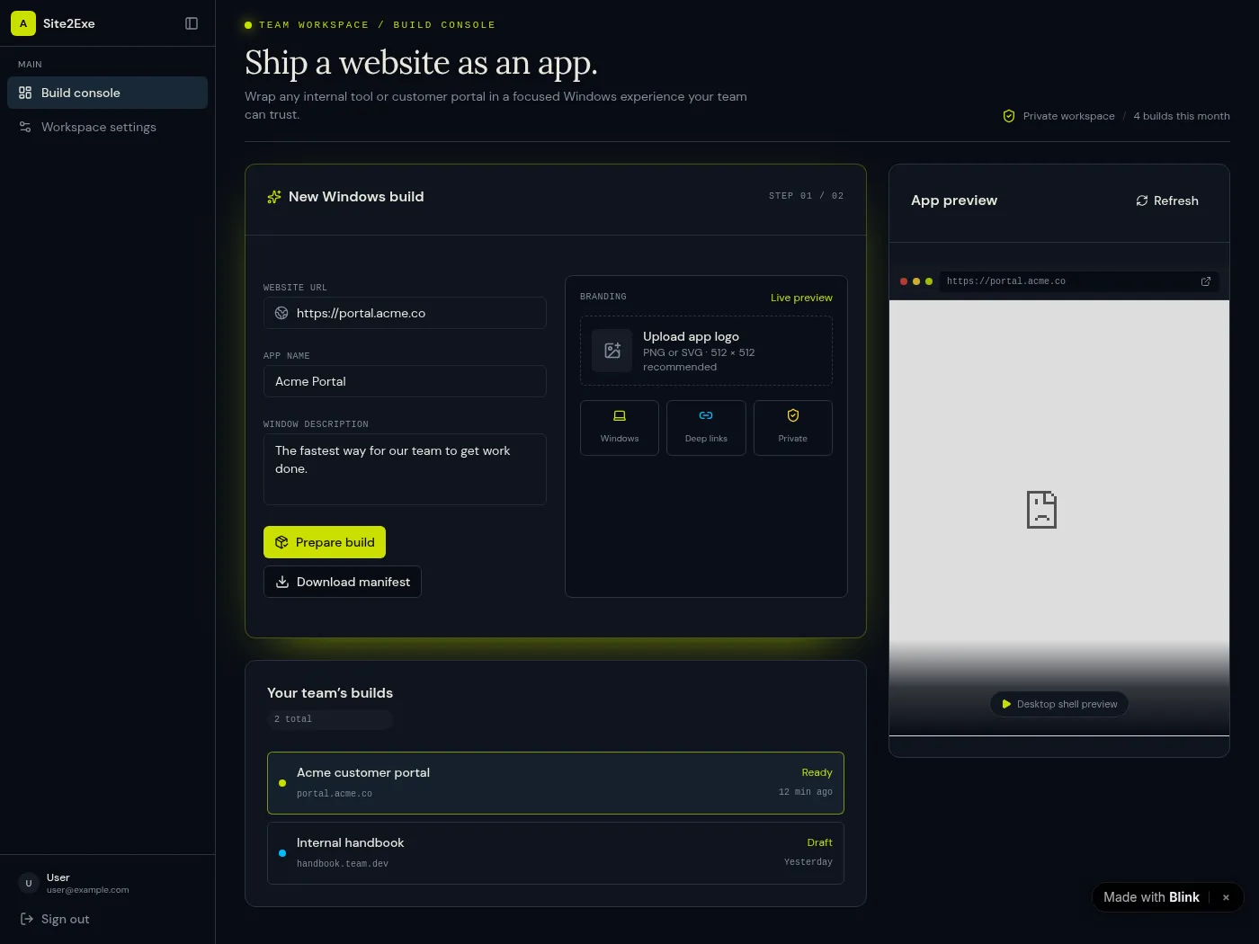 Site2Exe Builder