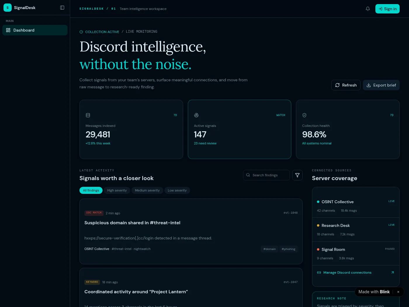 OSINT Discord Bot Dashboard