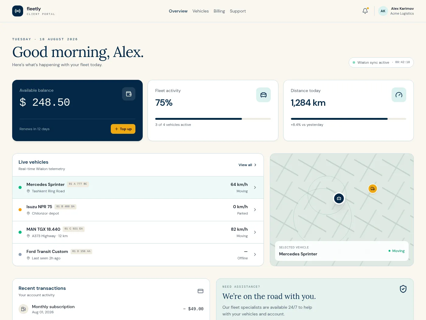 Wialon Client Portal