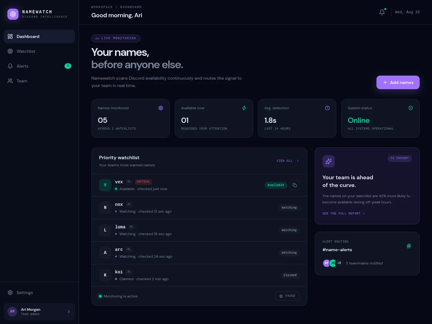 Discord Name Sniper