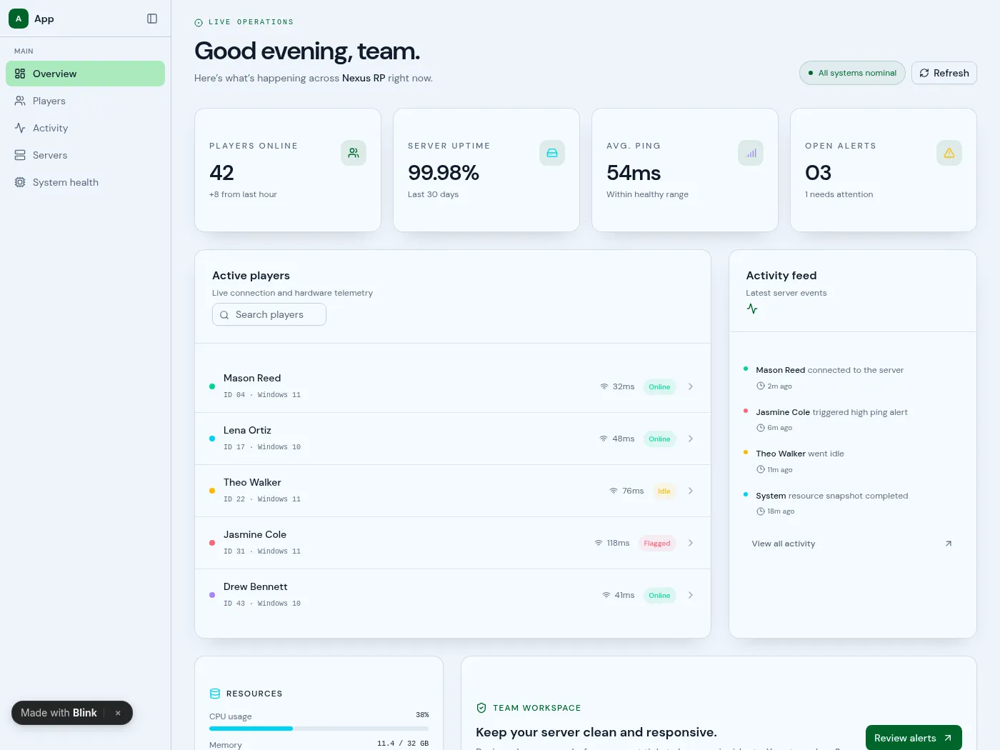 FiveM Admin Control Panel