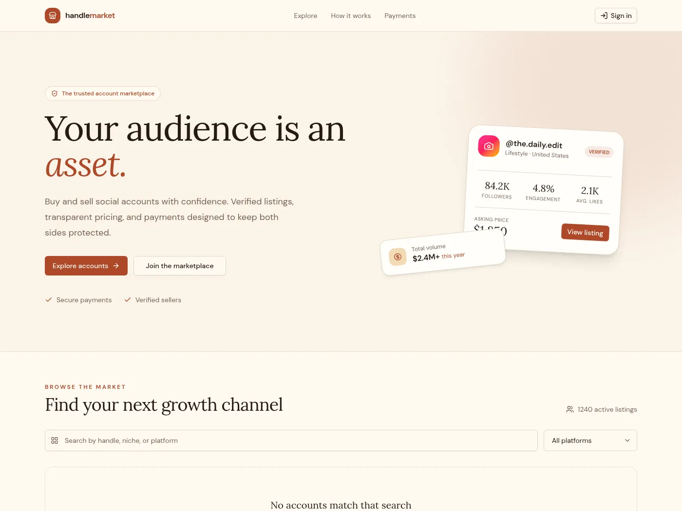Social Account Market