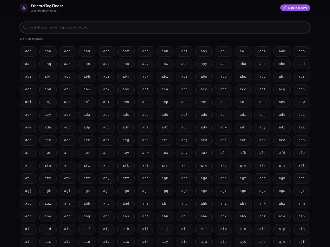 Discord Username Finder