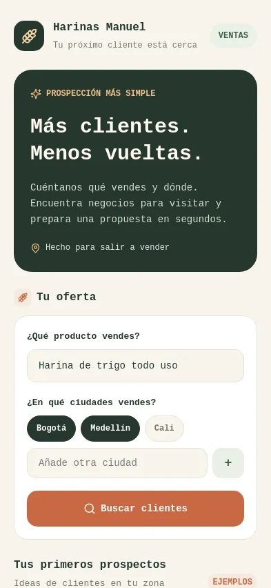 Harinas Manuel Client Finder
