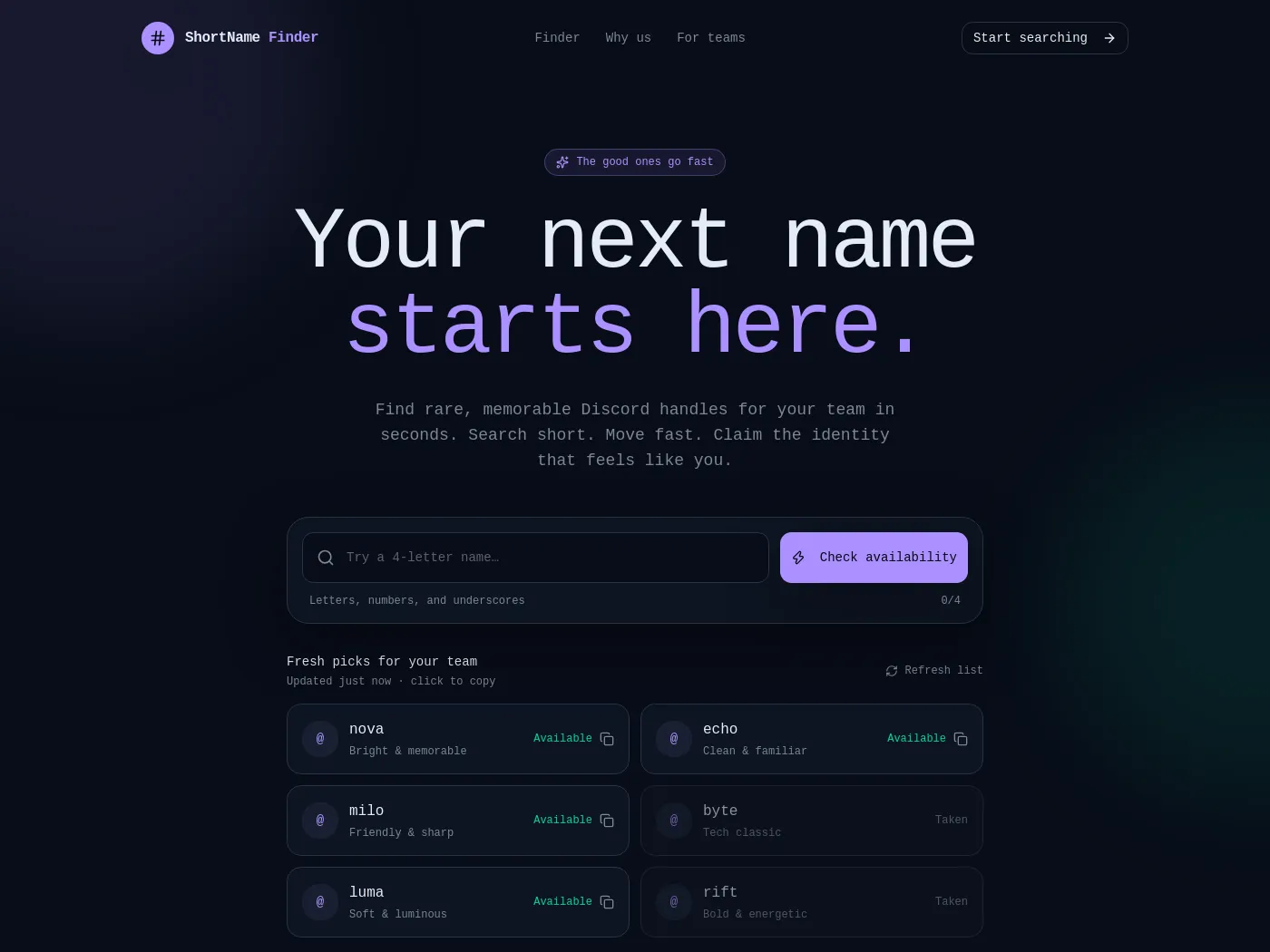 ShortName Finder