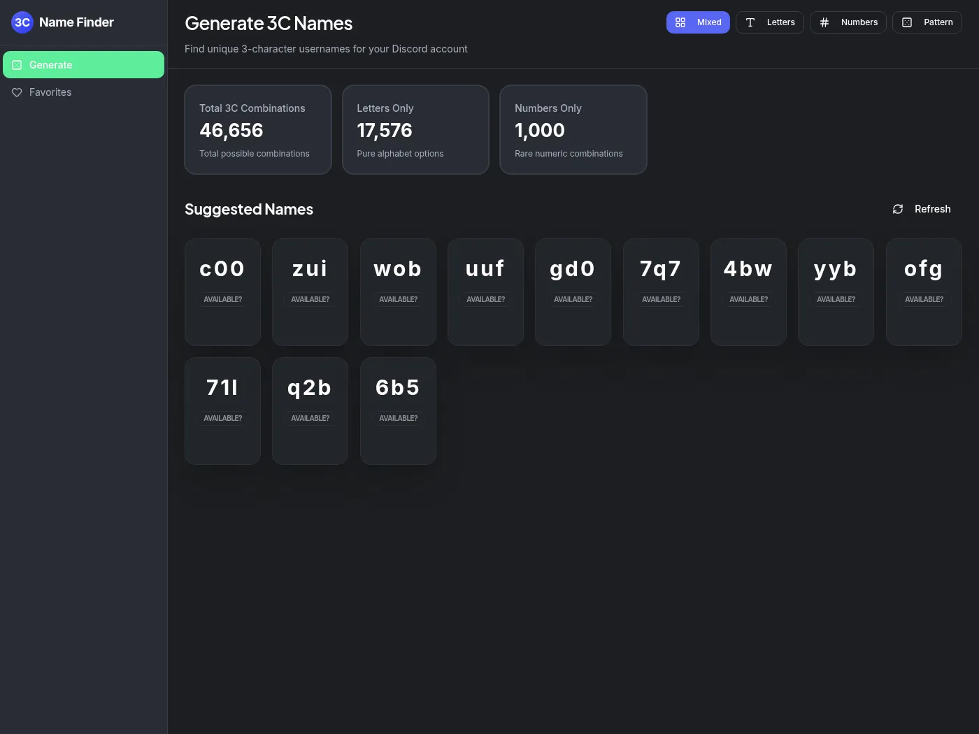 3C Discord Name Finder