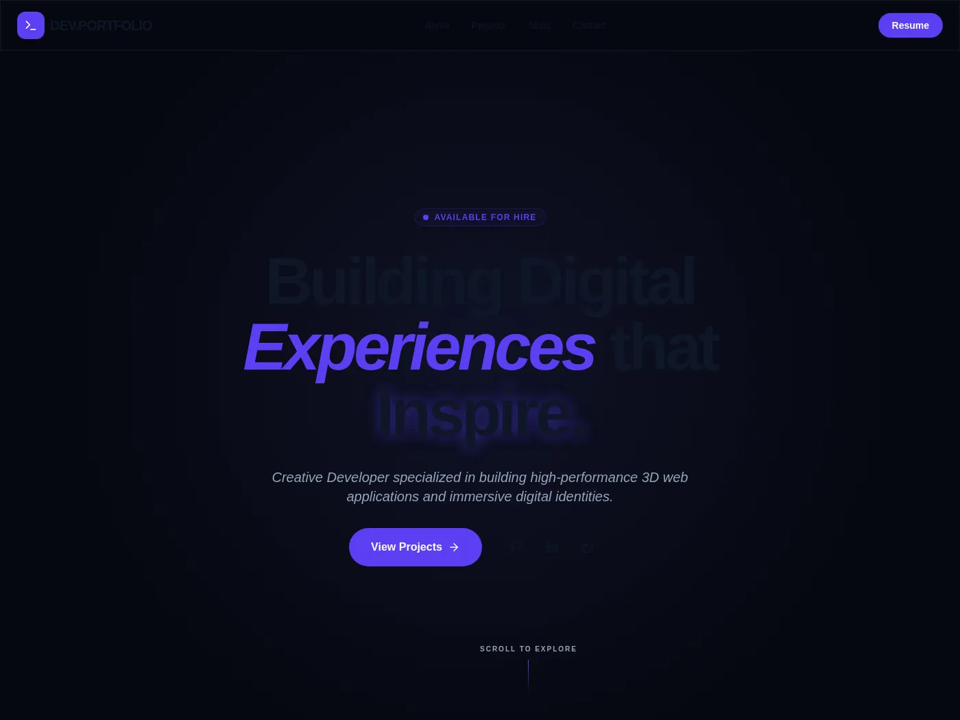 3D Animated Portfolio