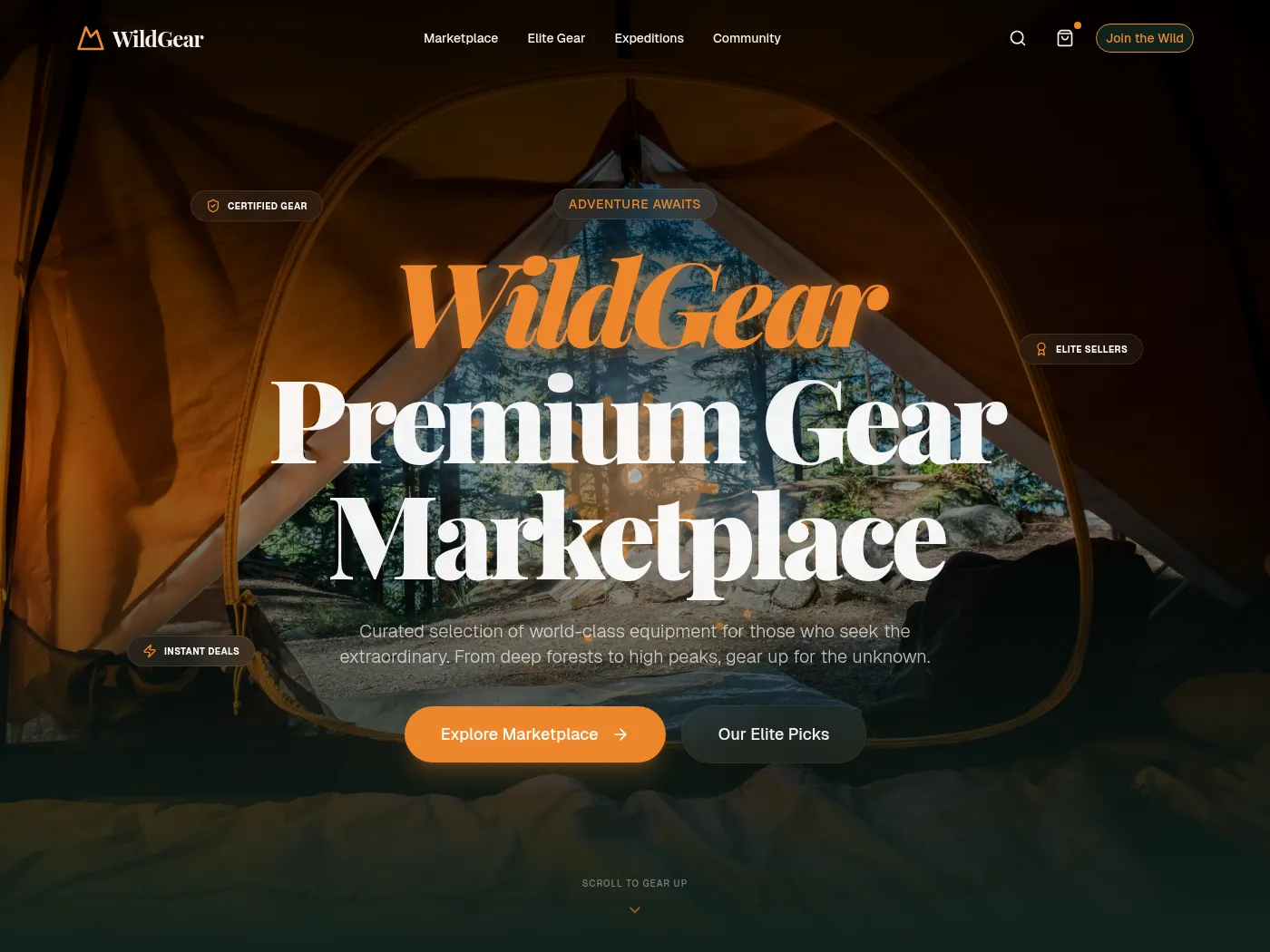 WildGear Marketplace Page