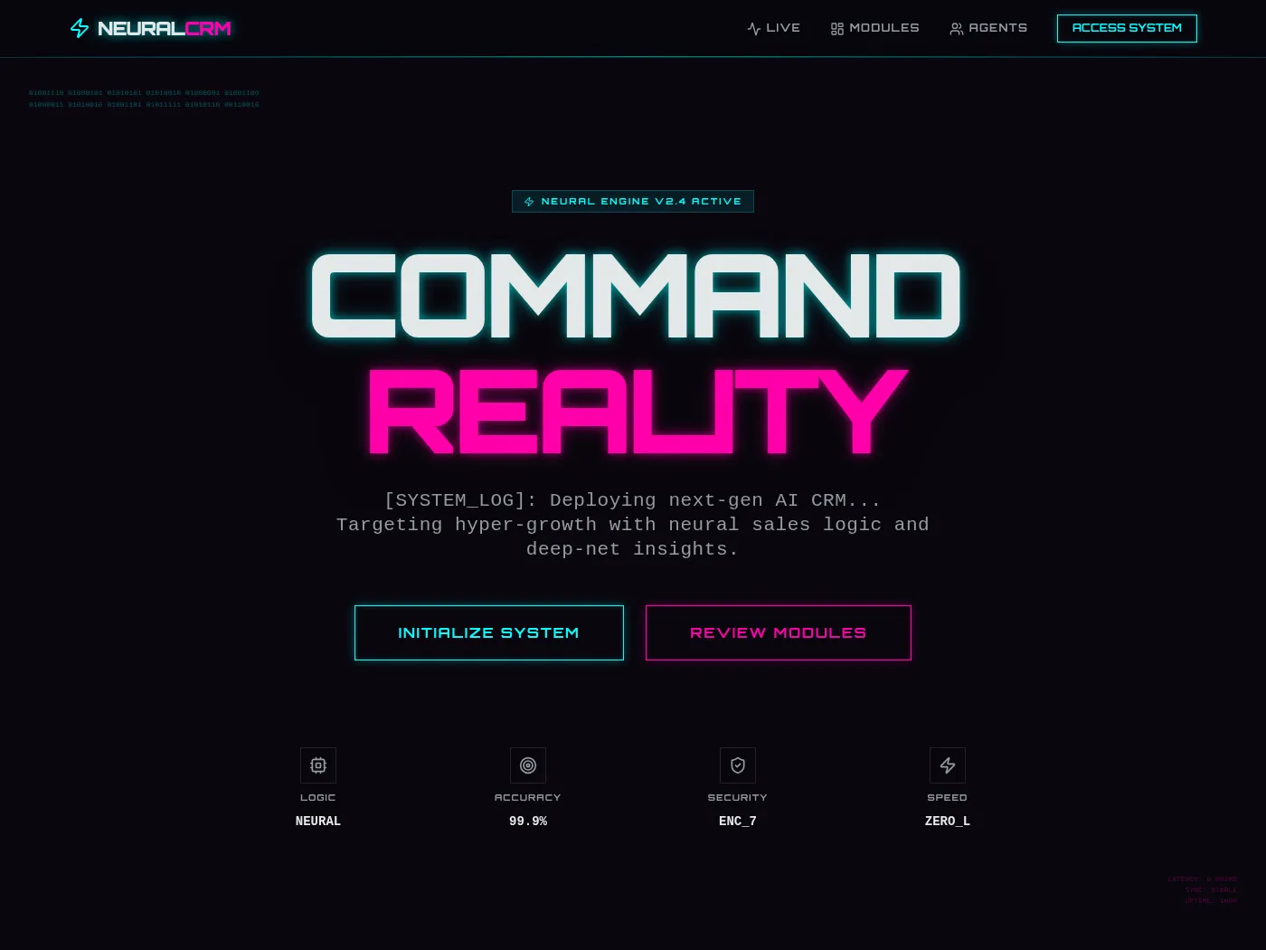3D CRM Landing Page