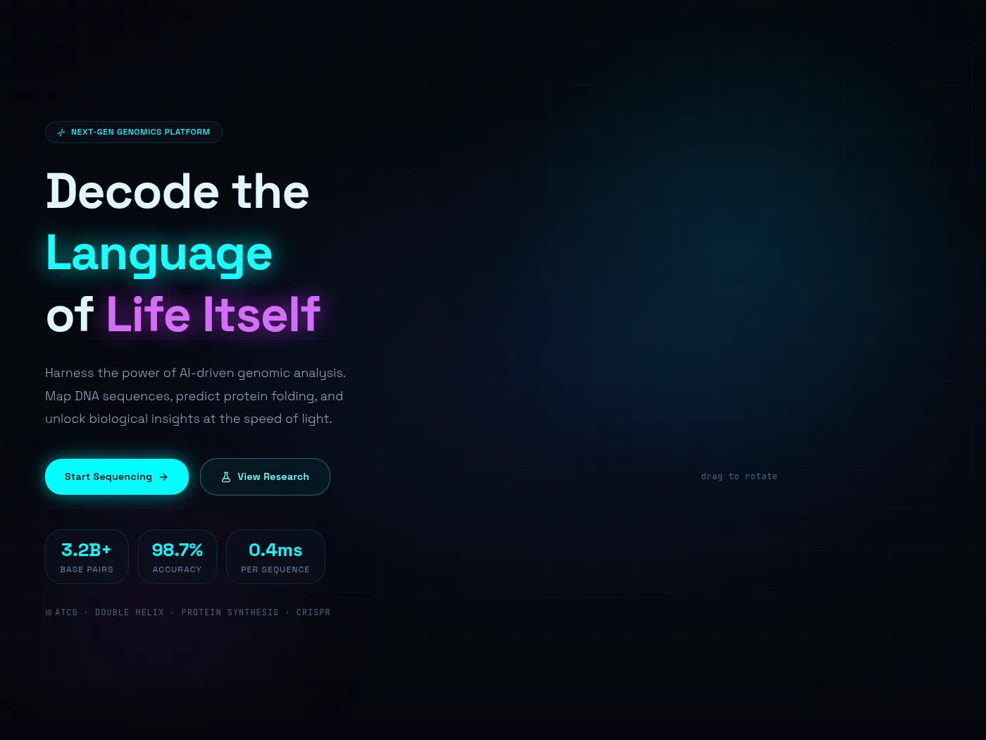 3D DNA Hero Section