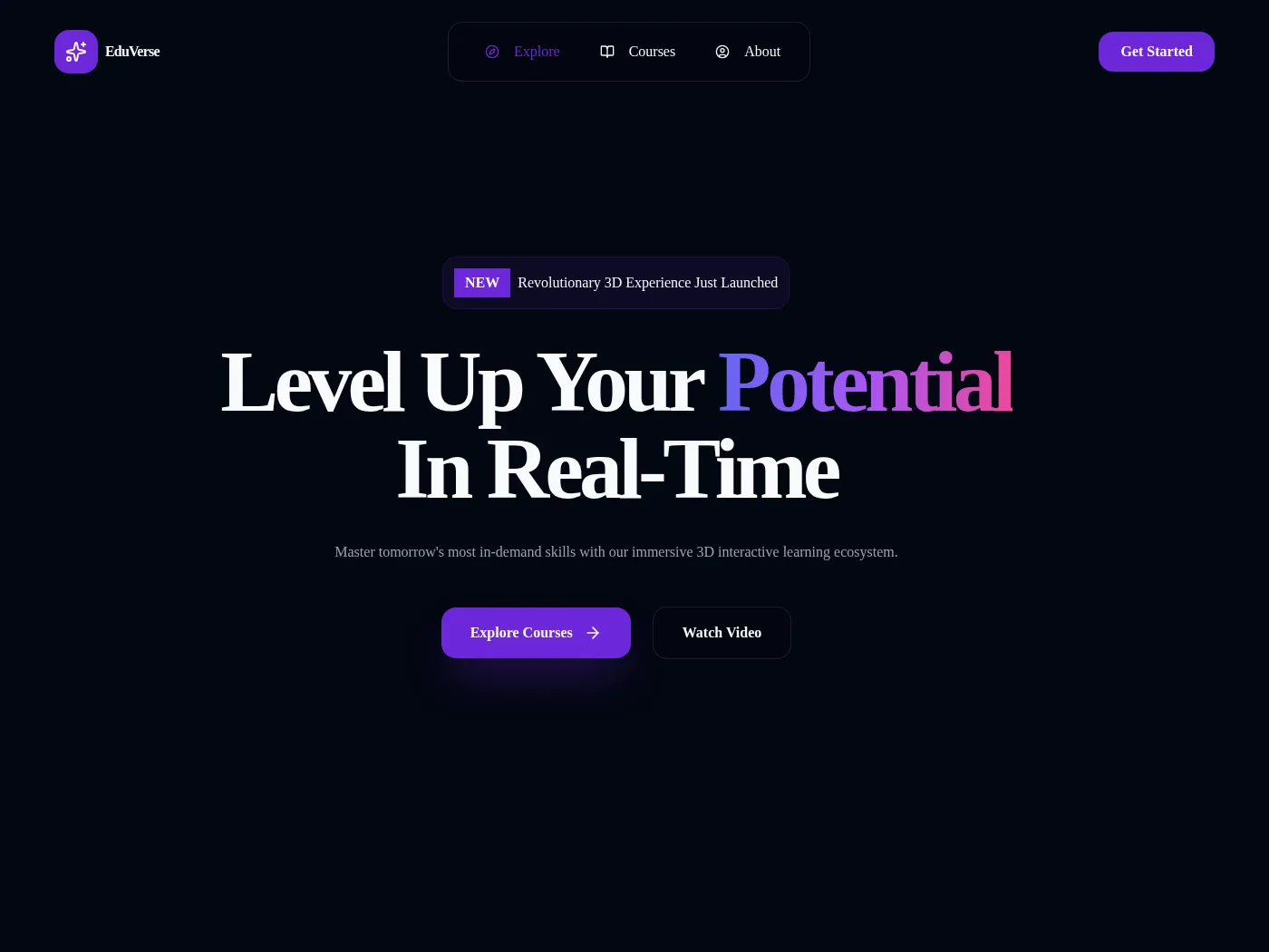 3D Edu Landing Hub