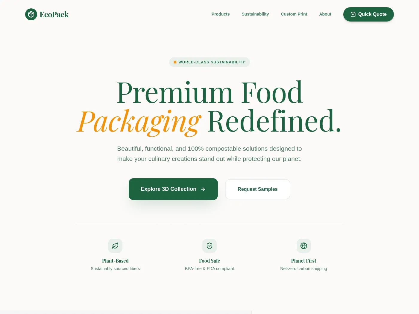 3D Food Packing Web