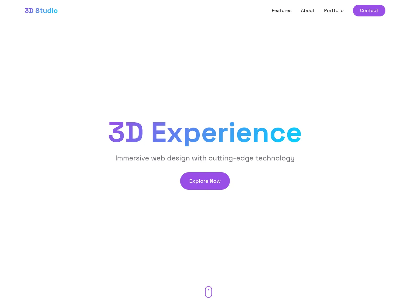 3D Animated Landing Page