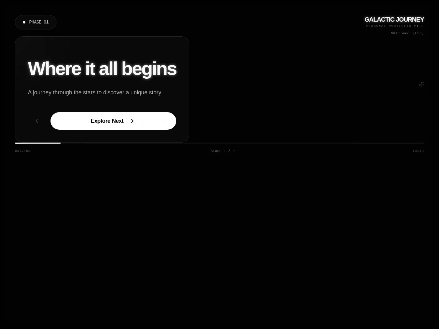 Galactic Portfolio Journey
