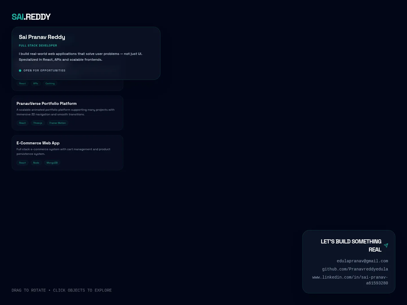 3D Interactive Portfolio