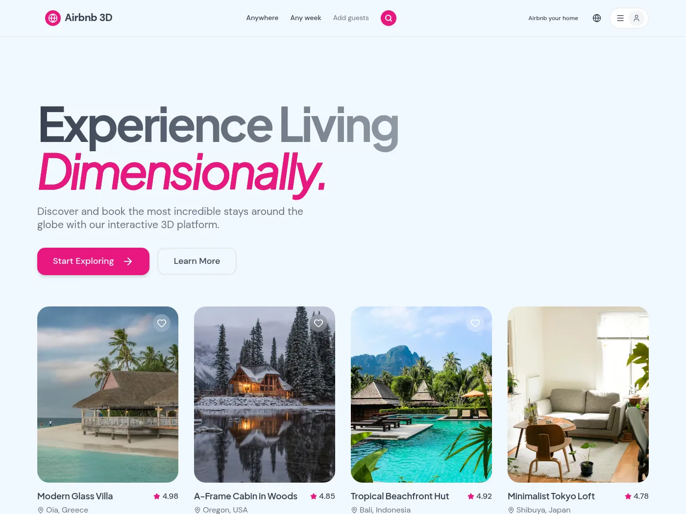 Airbnb 3D Experience