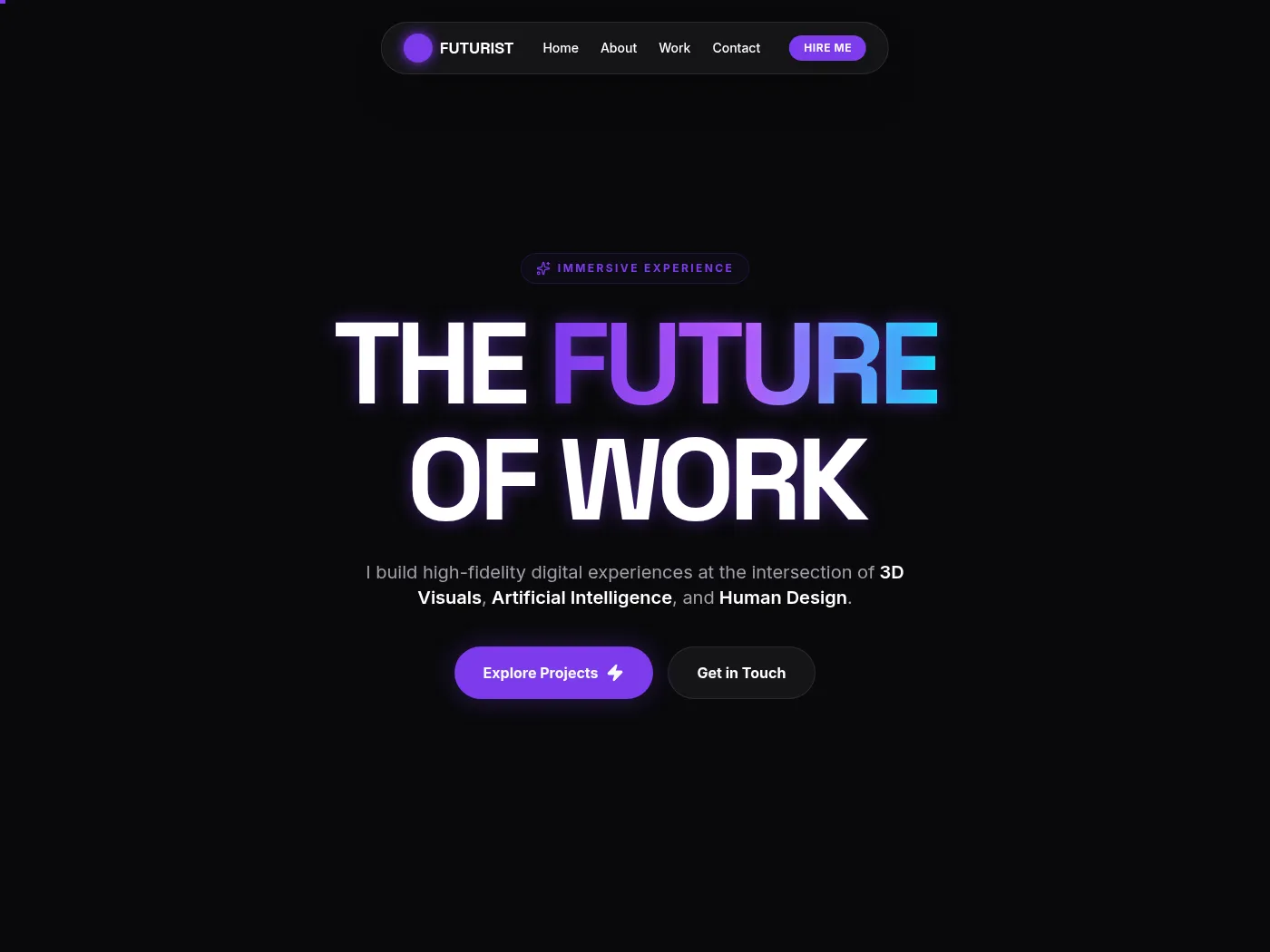 Futurist 3D Portfolio