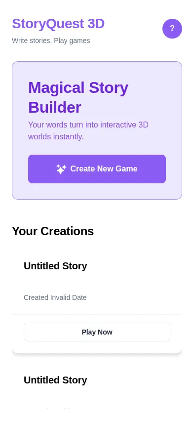 3D Story Game Builder