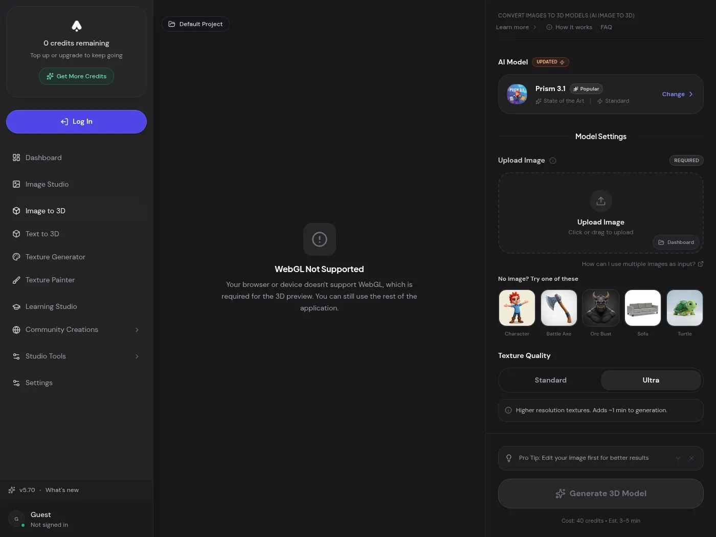 3D AI Studio Mirror
