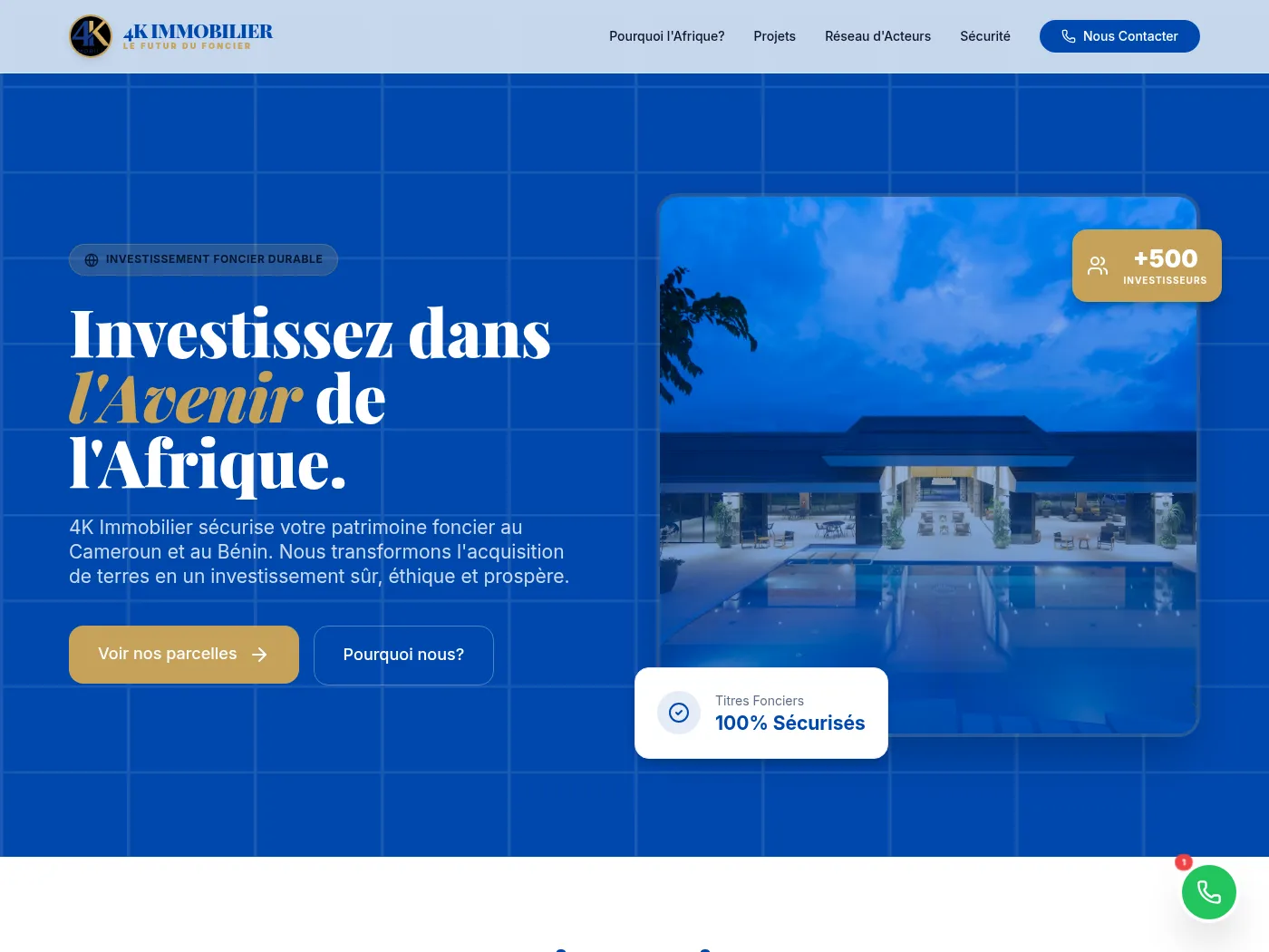 4K Immobilier Landing Page