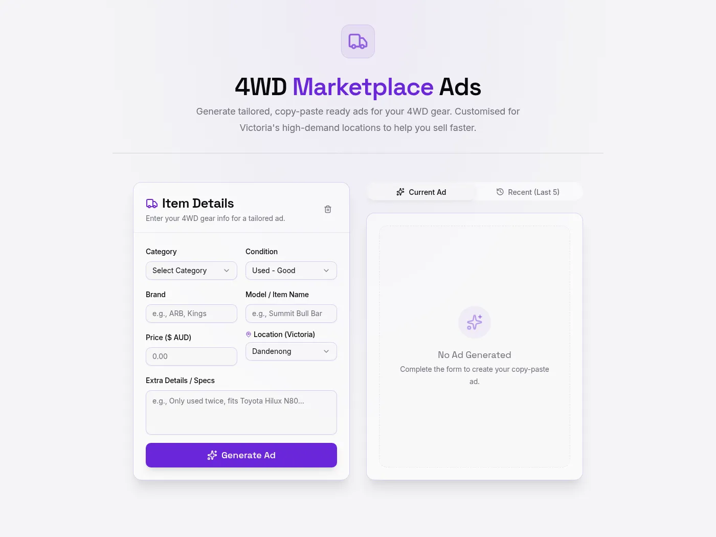4WD Marketplace Ads Helper