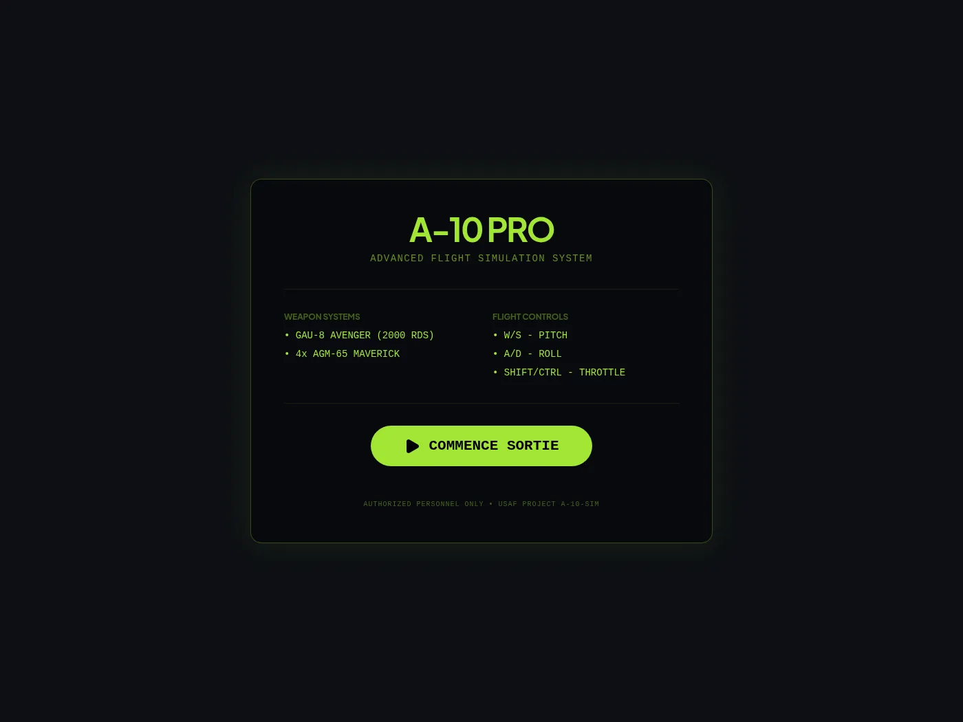 A-10 Simulator Pro