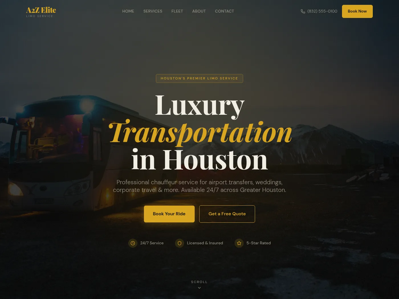 A2Z Elite Limo Website