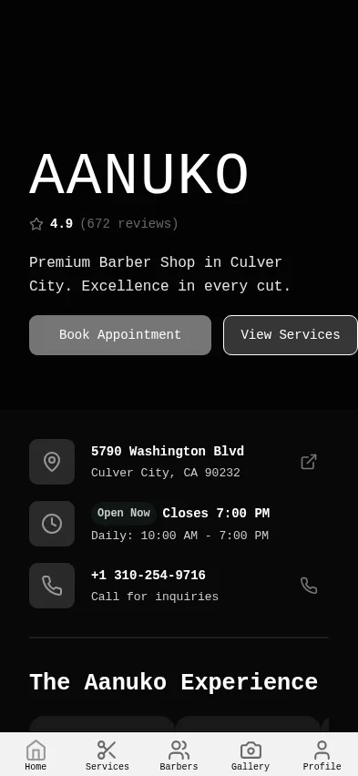Aanuko Barber App
