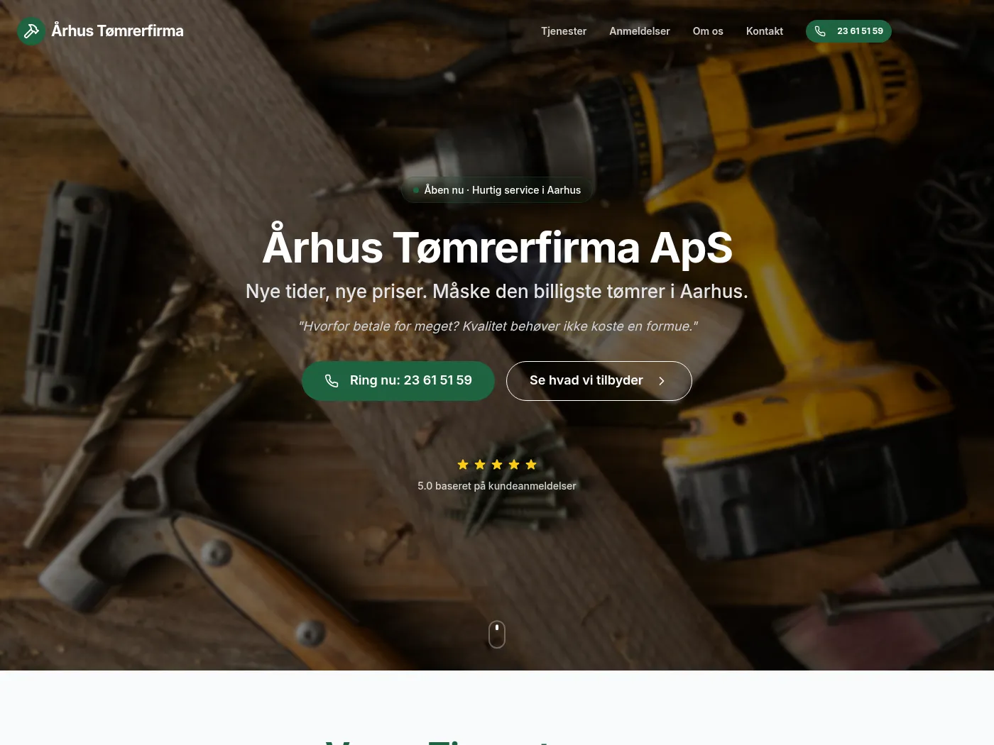 Århus Tømrerfirma Website