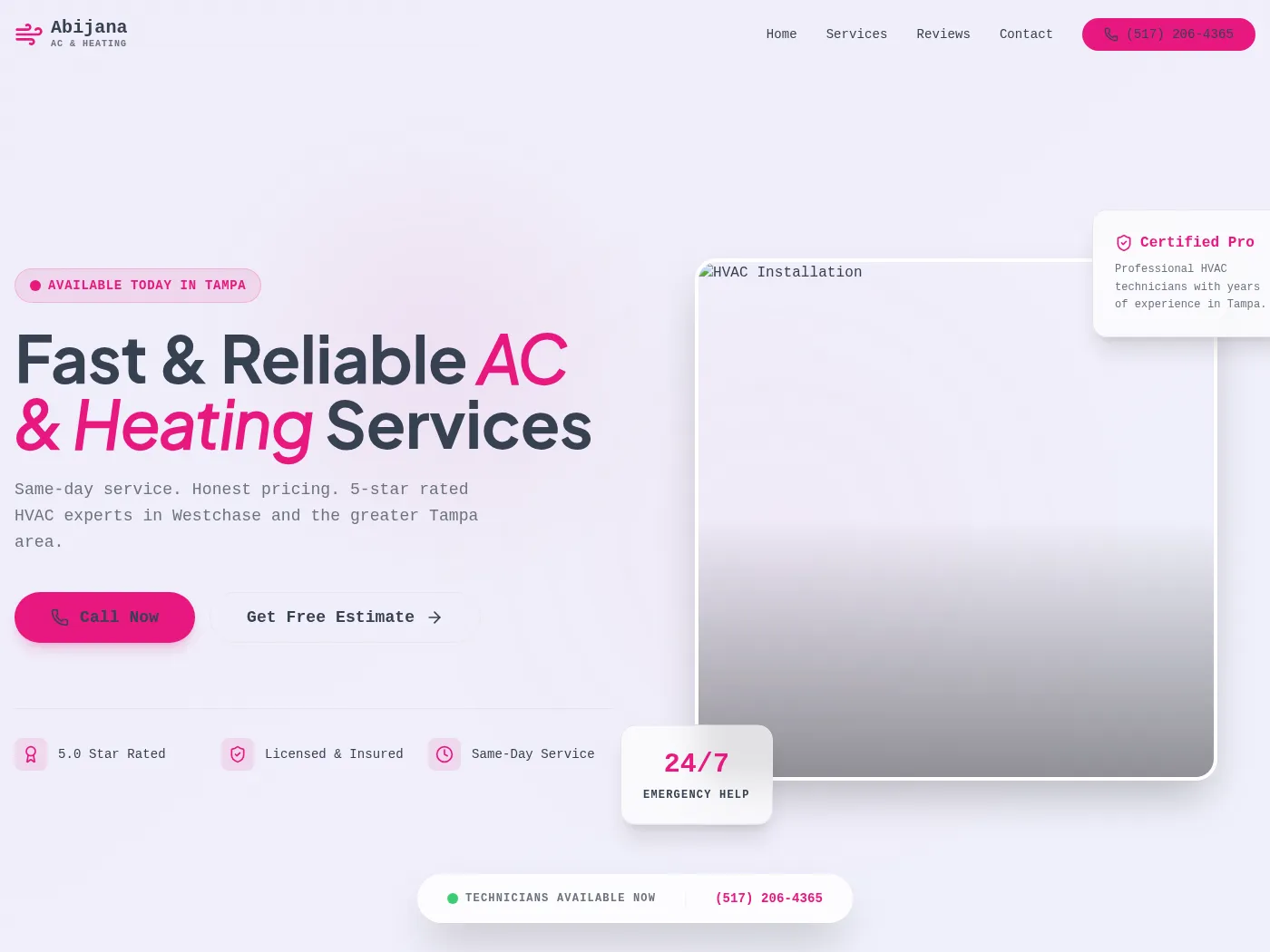 Abijana HVAC Website