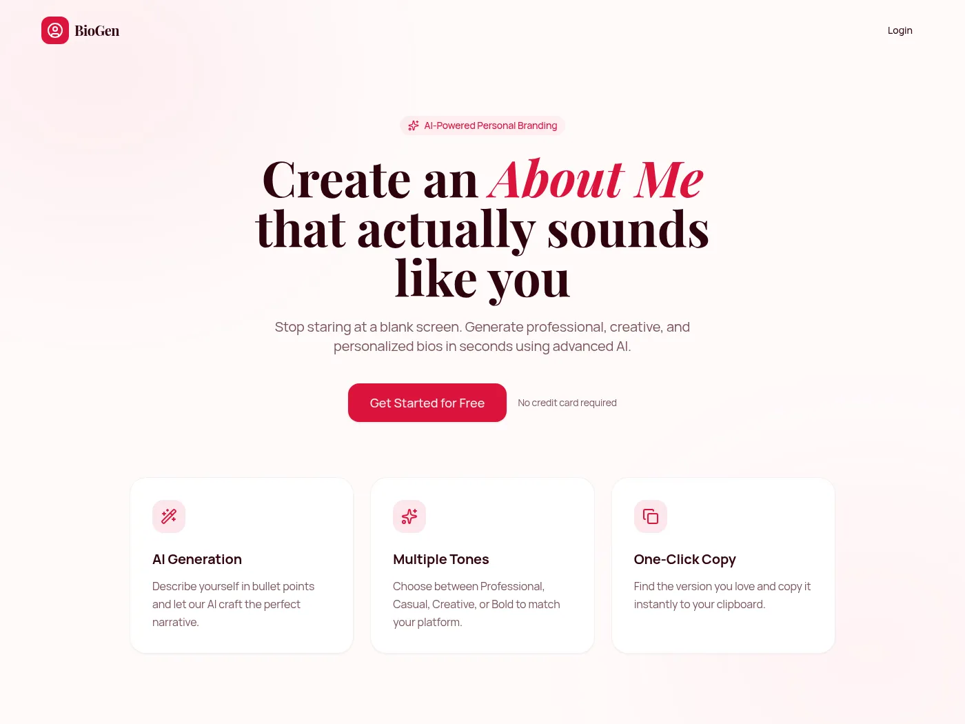 About Me Generator
