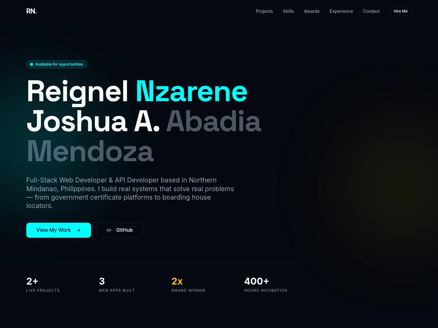 Reignel Nzarene Portfolio