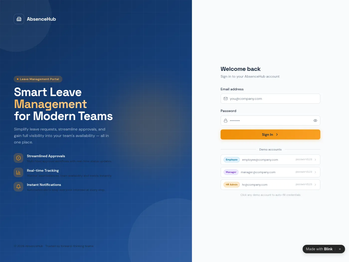 AbsenceHub Portal