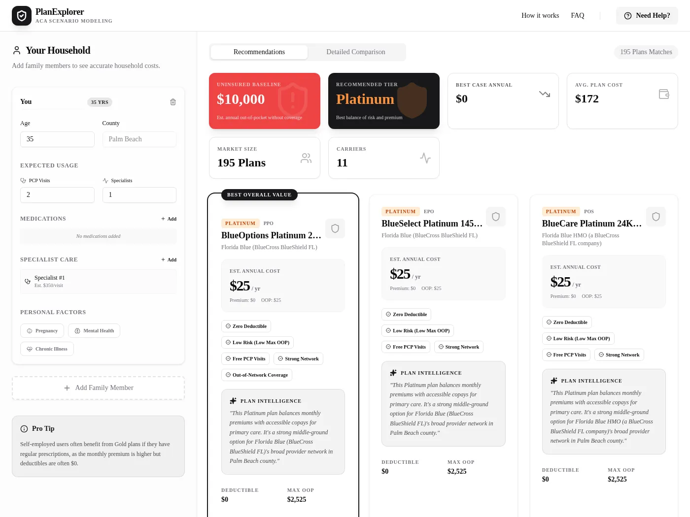 ACA Plan Scenario Explorer