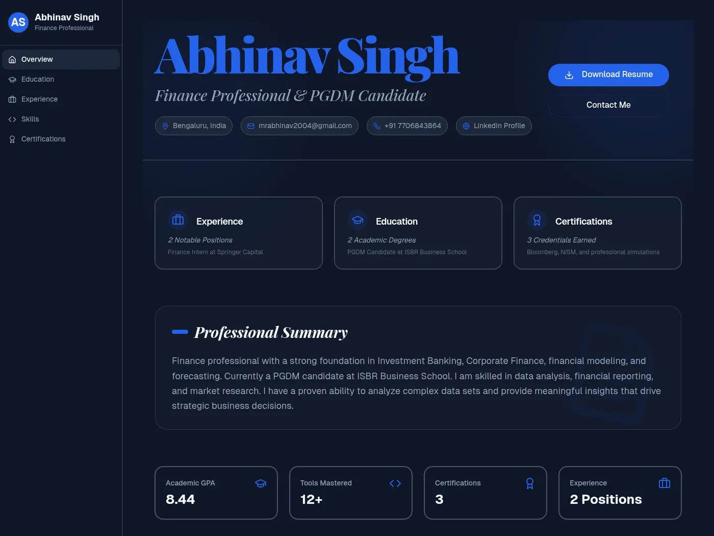 Academic E-Portfolio