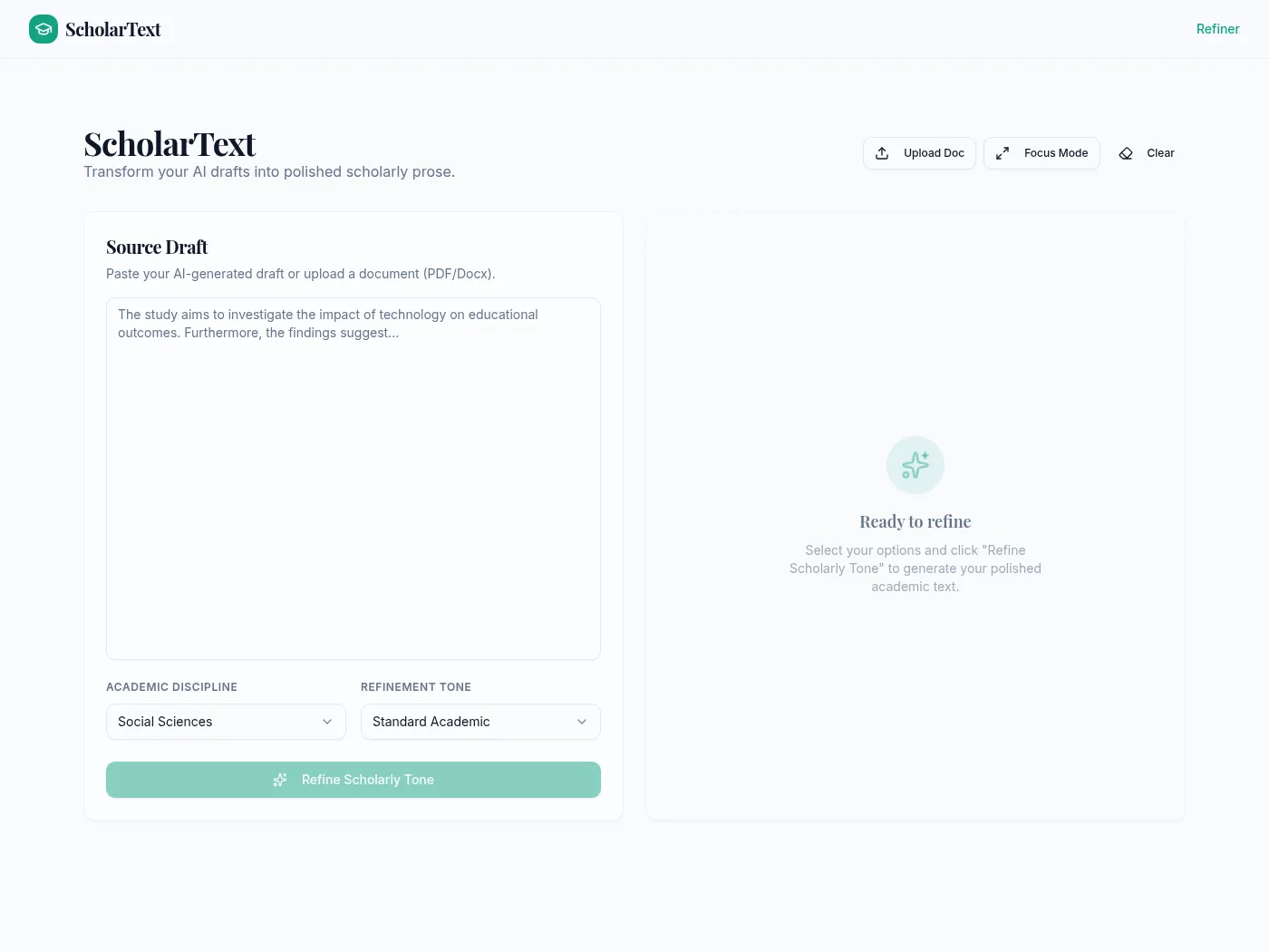ScholarText Refiner