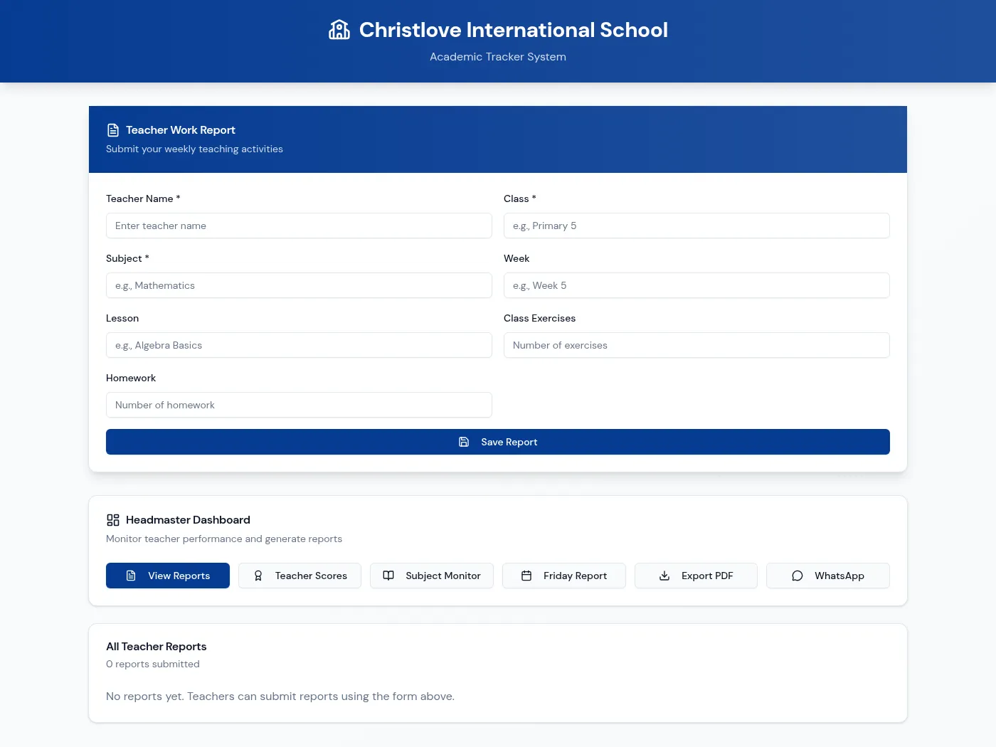 Christlove Academic Tracker
