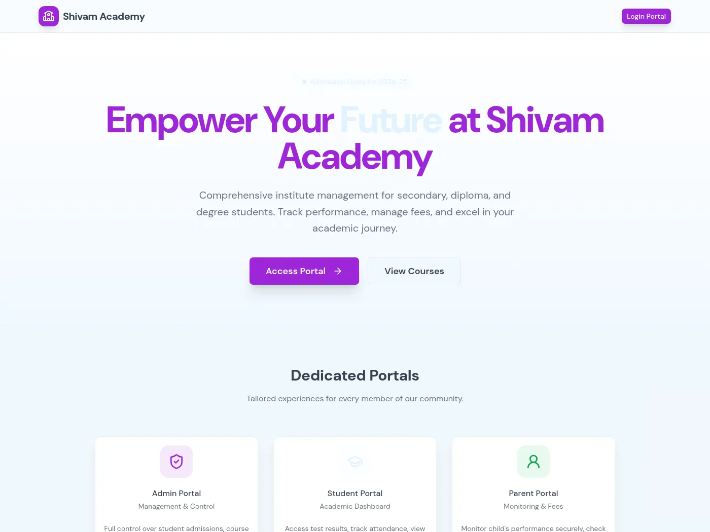 Shivam Academy Portal