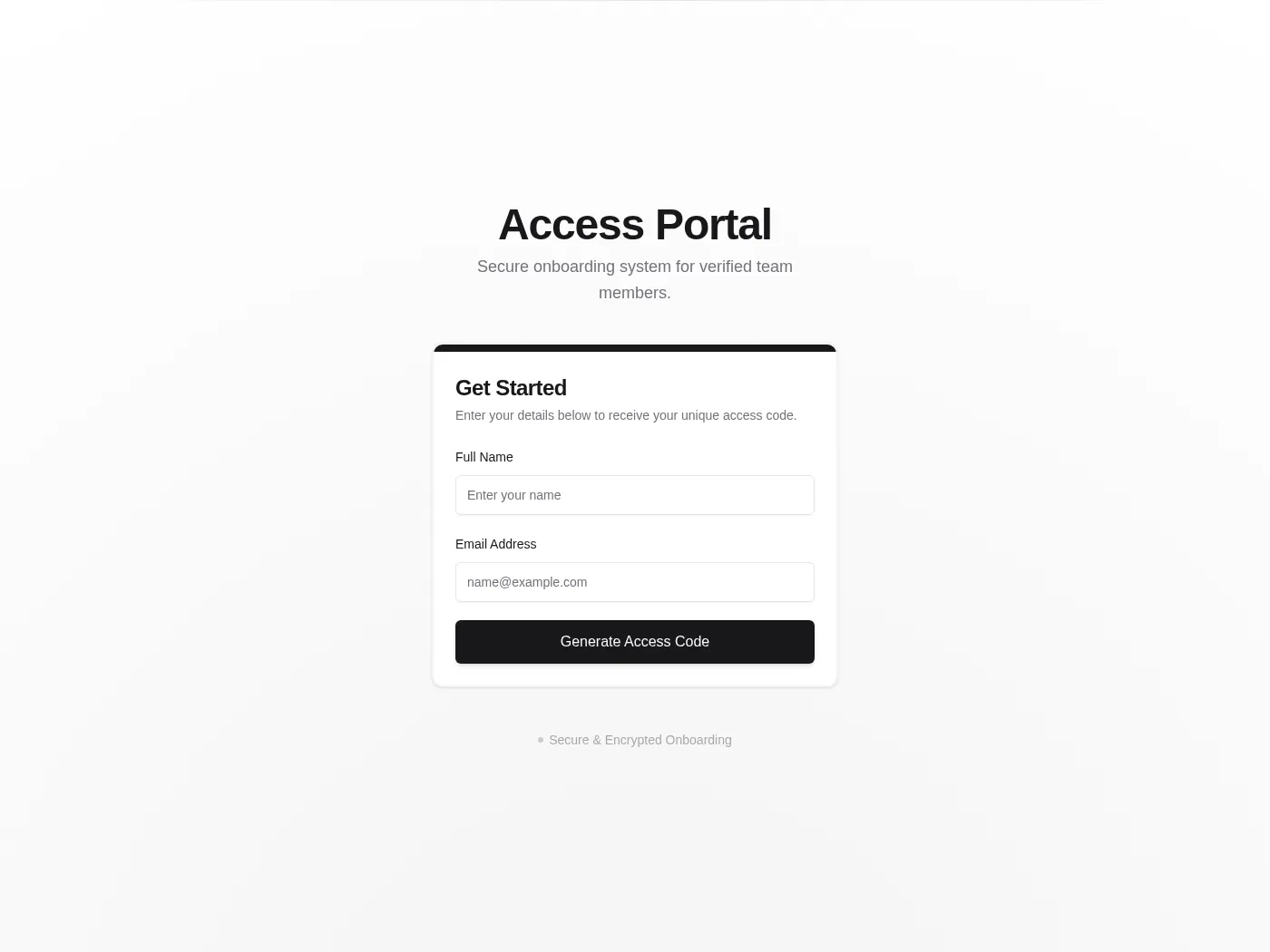 Access Code Form