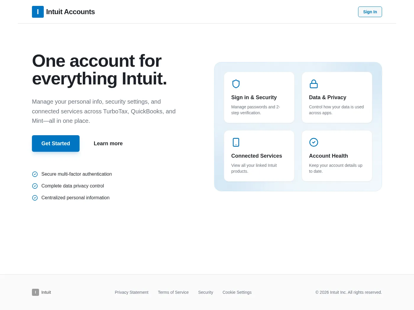 Intuit Account Portal