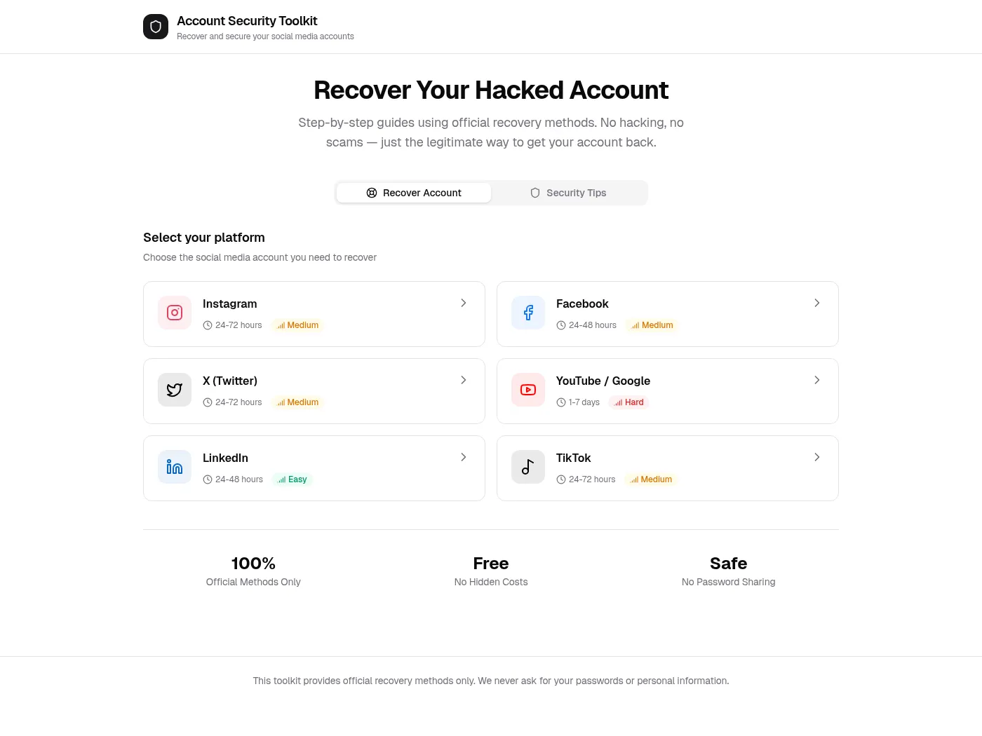 Account Security Toolkit